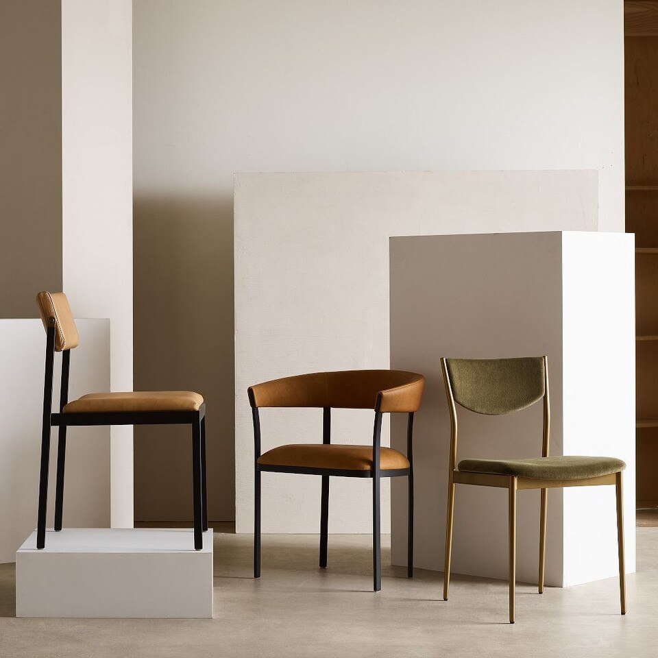 Freeman Leather Pivot Dining Chair | West Elm UK